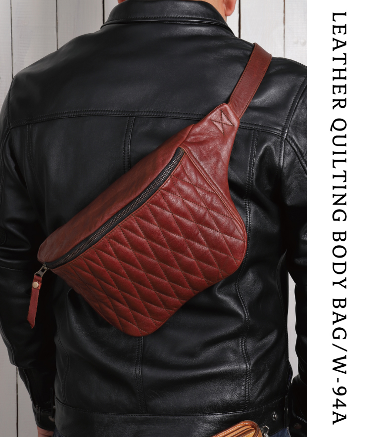 DEGNER W-94A 皮革菱格斜背包 (菱格紋 牛皮 黑色 紅色 – 趴趴騎士生活館=網路商店