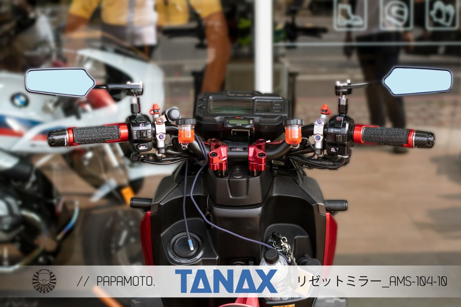 TANAX NAPOLEON AMS-104-10 後照鏡 (藍鏡) – 趴趴騎士生活館=網路商店